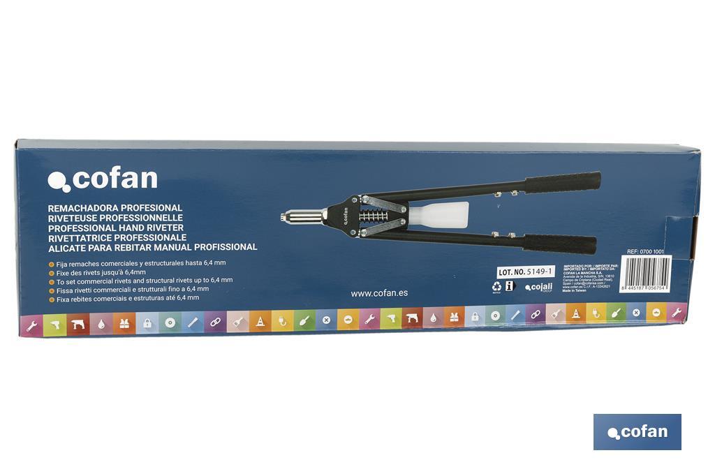 ALICATE PARA REBITAR MANUAL PROFISSIONAL 3,0/3,2 - 6,4MM - JC ...